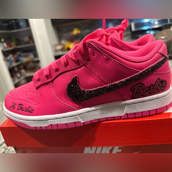 Nike | Shoes | Custom Barbie Womens 95 Nike Dunk Low Hyper Pink White ...